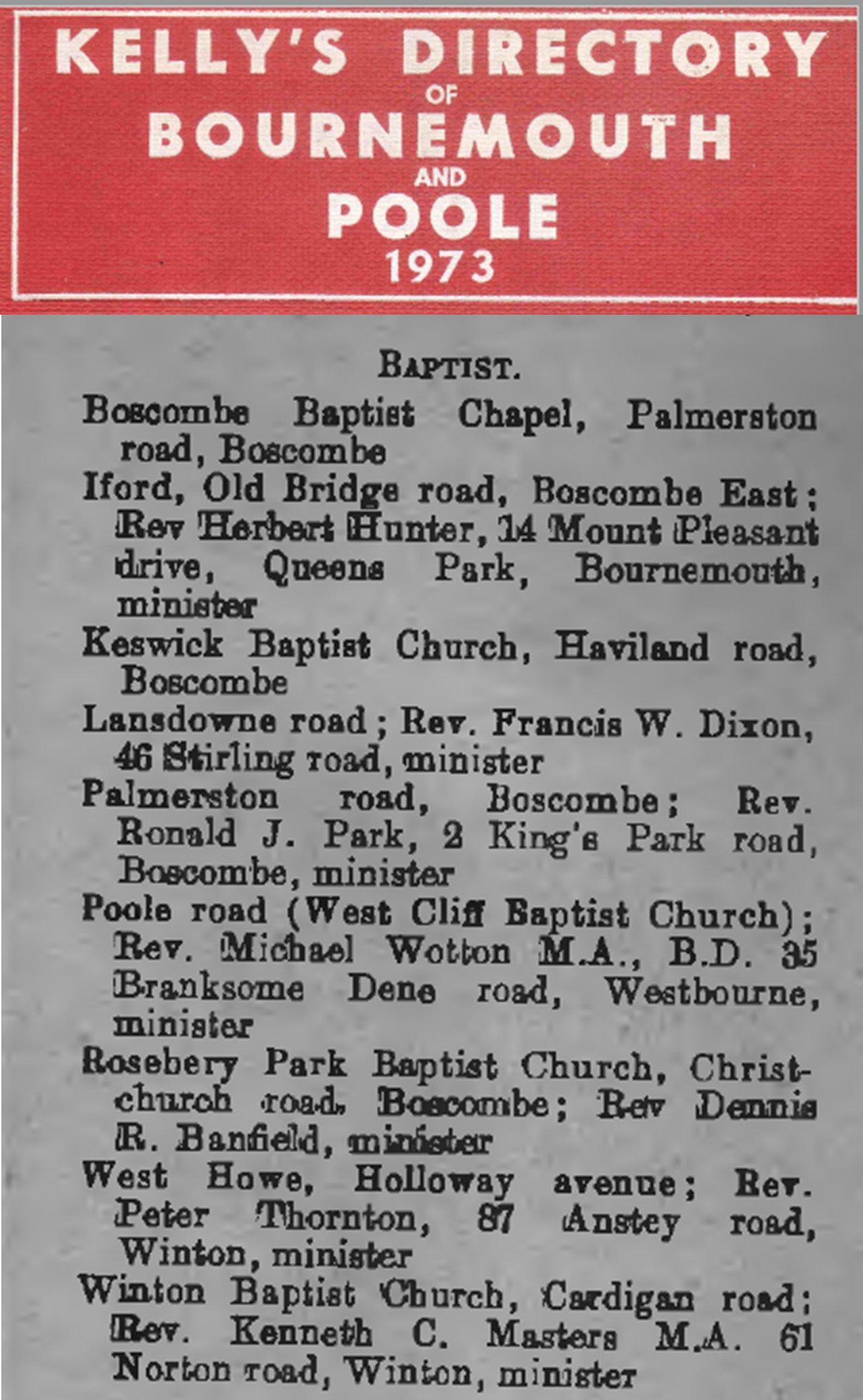 Page 15 – The History of Rosebery Park Baptist Church and Pokesdown ...